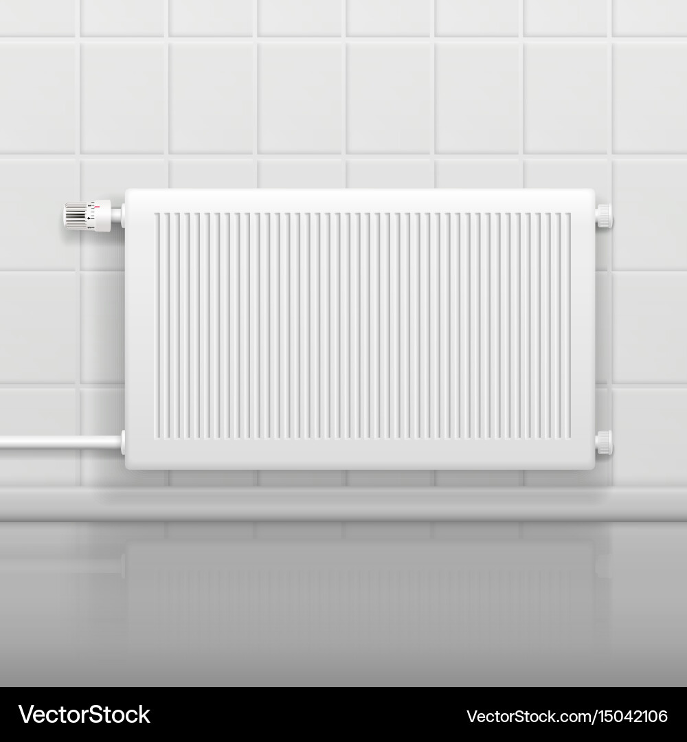 Hot water radiator realistic image Royalty Free Vector Image