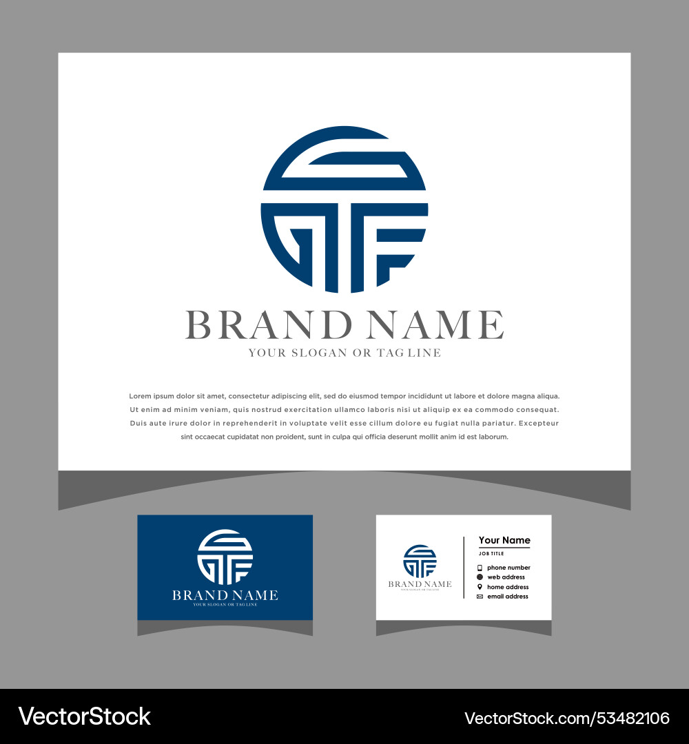 Initials gpf logo Royalty Free Vector Image - VectorStock