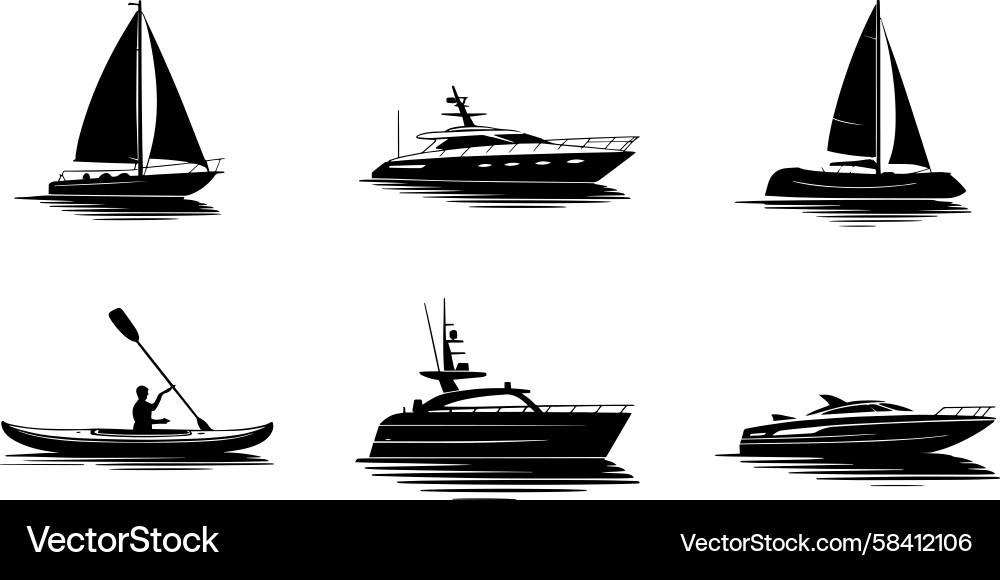 Nautical Boat Collection Royalty Free Vector Image