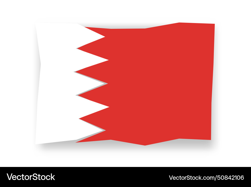 Papercut flag of bahrain Royalty Free Vector Image