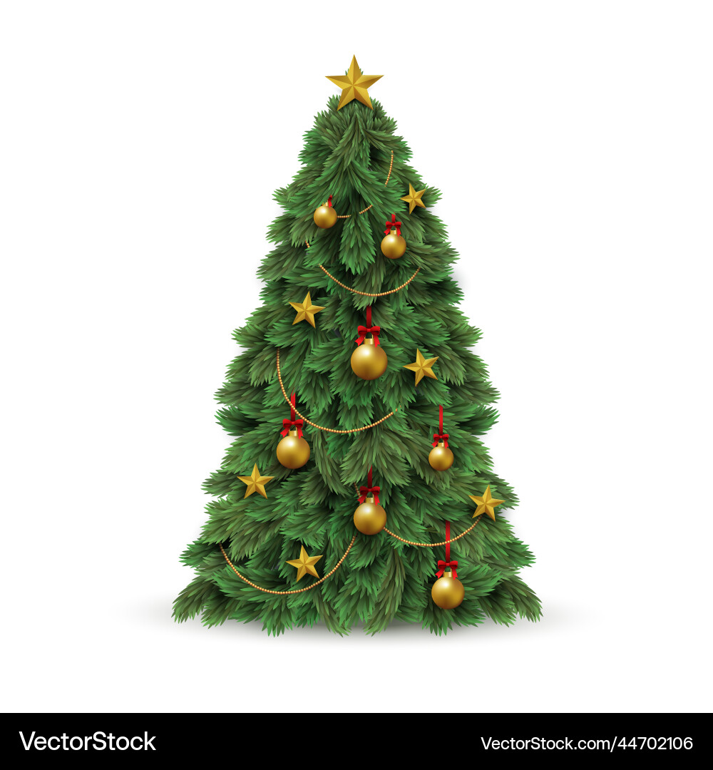 Realistic Christmas Tree Royalty Free Vector Image