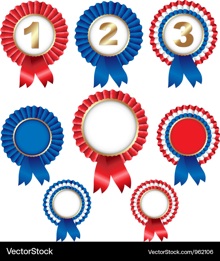 Rosette ribbons Royalty Free Vector Image - VectorStock