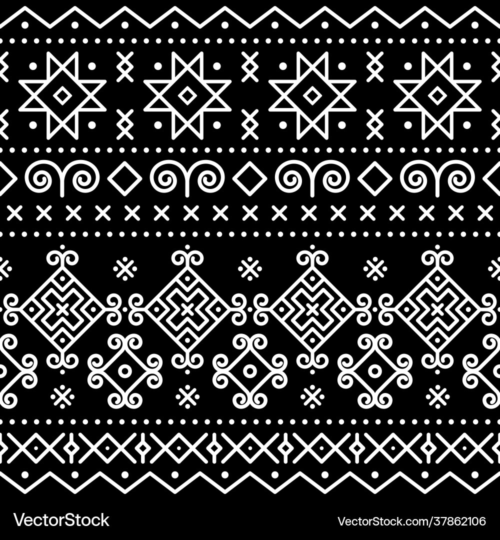 Traditional folk art seamless pattern Royalty Free Vector