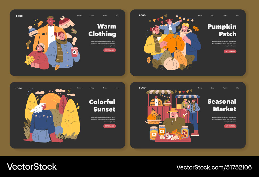 Welcome fall flat Royalty Free Vector Image - VectorStock