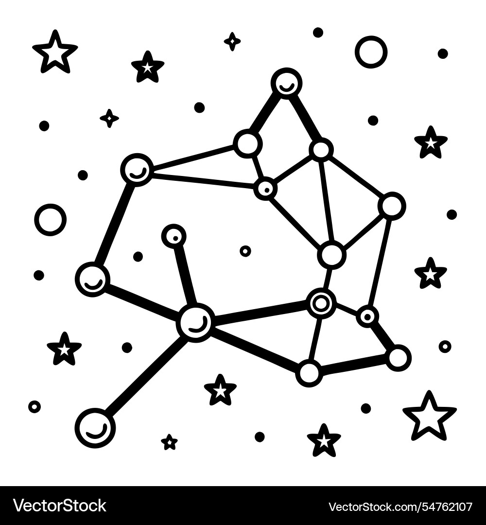 Abstract constellation design for coloring books Vector Image