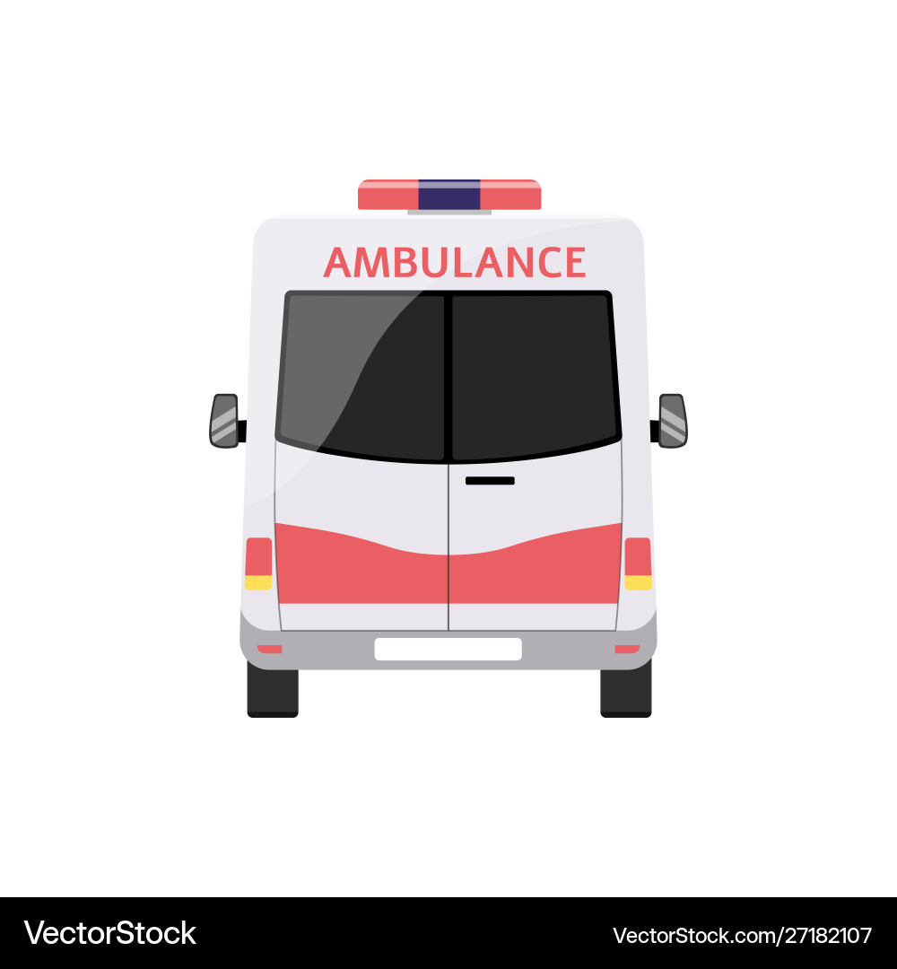Ambulance emergency service car front view flat Vector Image