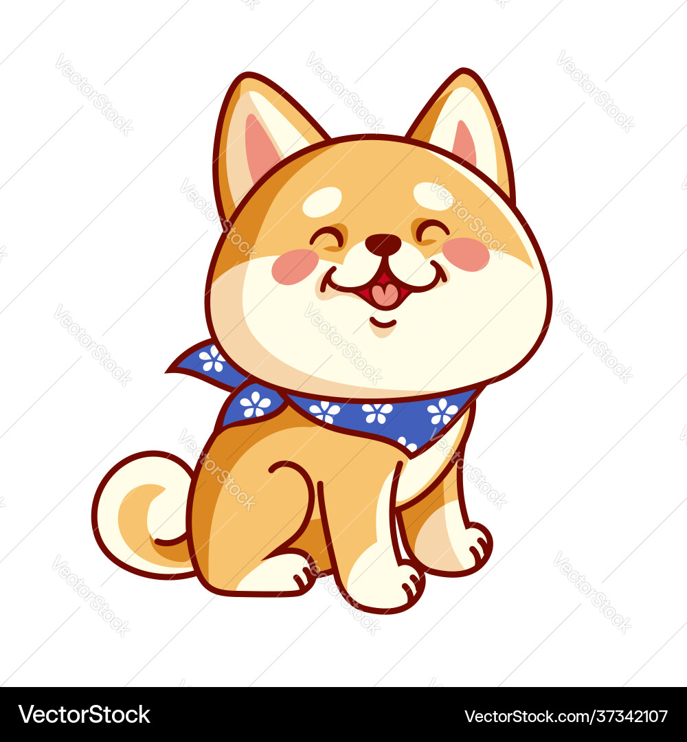 Cartoon cute shiba inu Royalty Free Vector Image