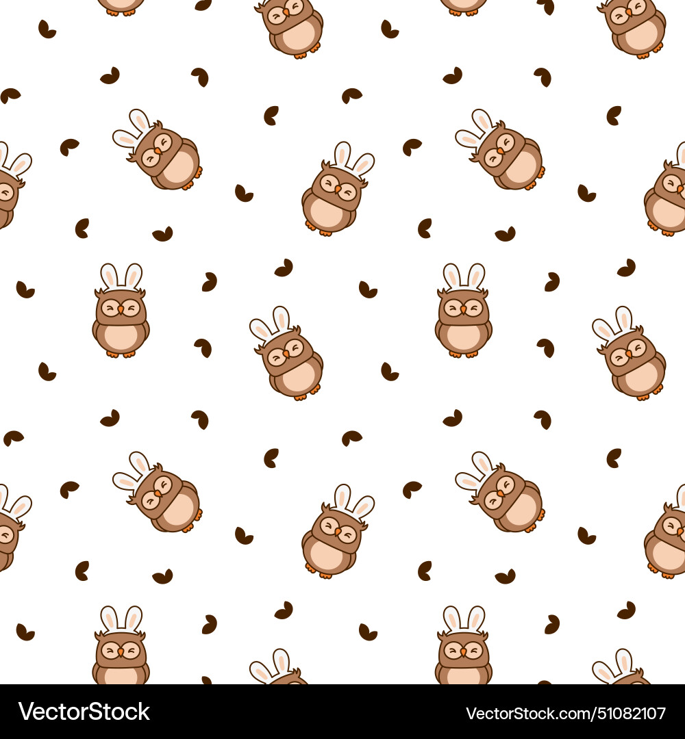 Cartoon happy owl characters seamless pattern Vector Image