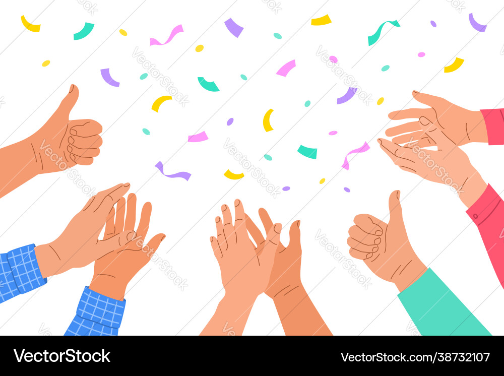 Clapping hands applause celebrate successful work Vector Image