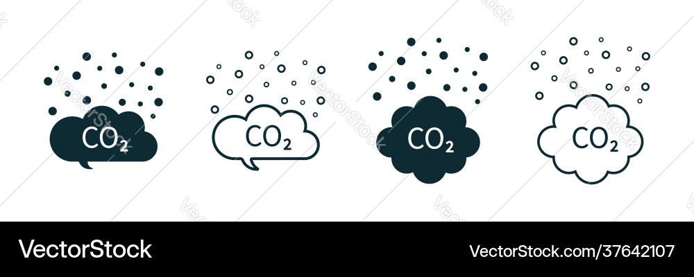 Co2 cloud icon carbon pollution emission Vector Image