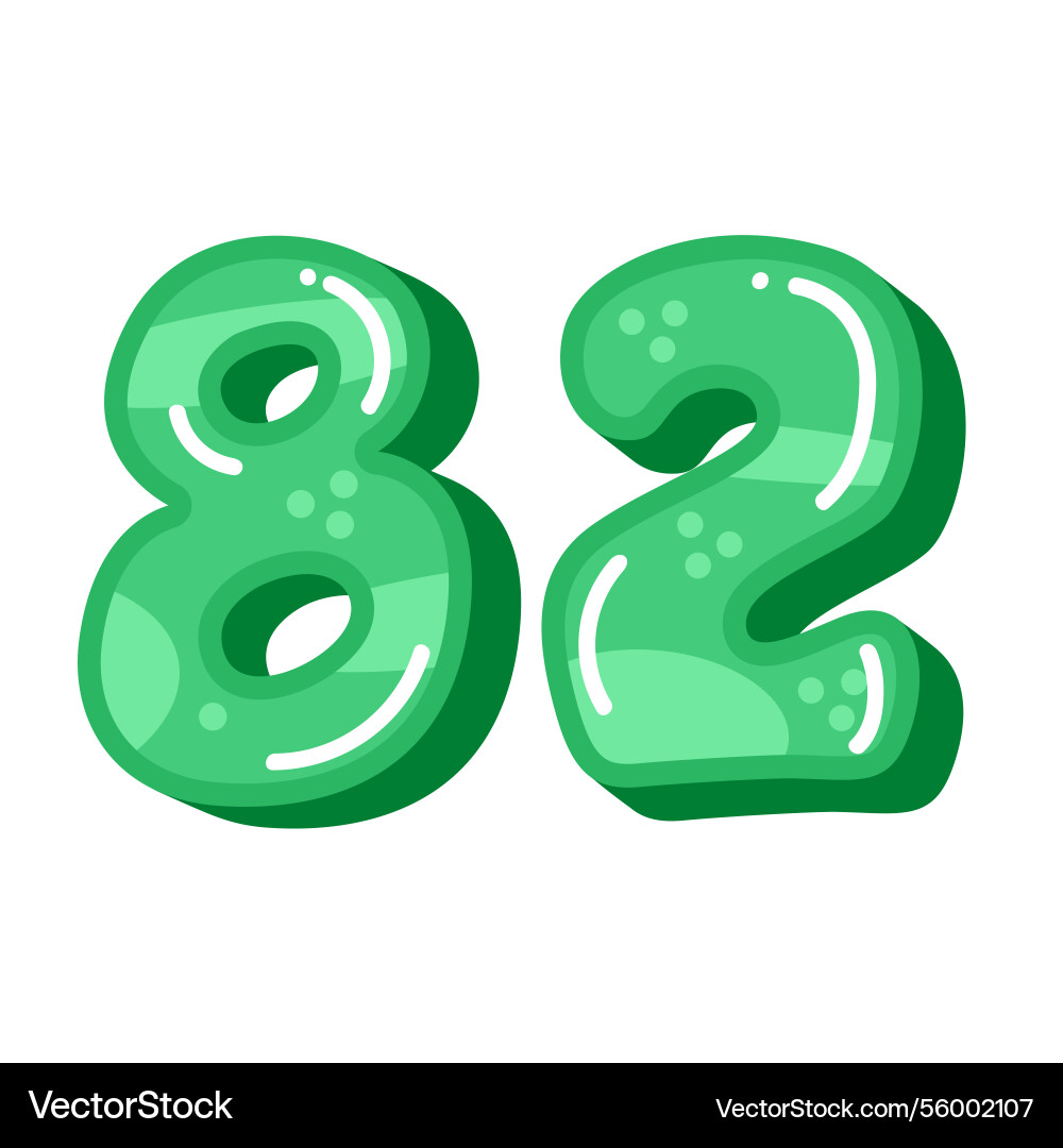 Cute number 82 eighty two Royalty Free Vector Image