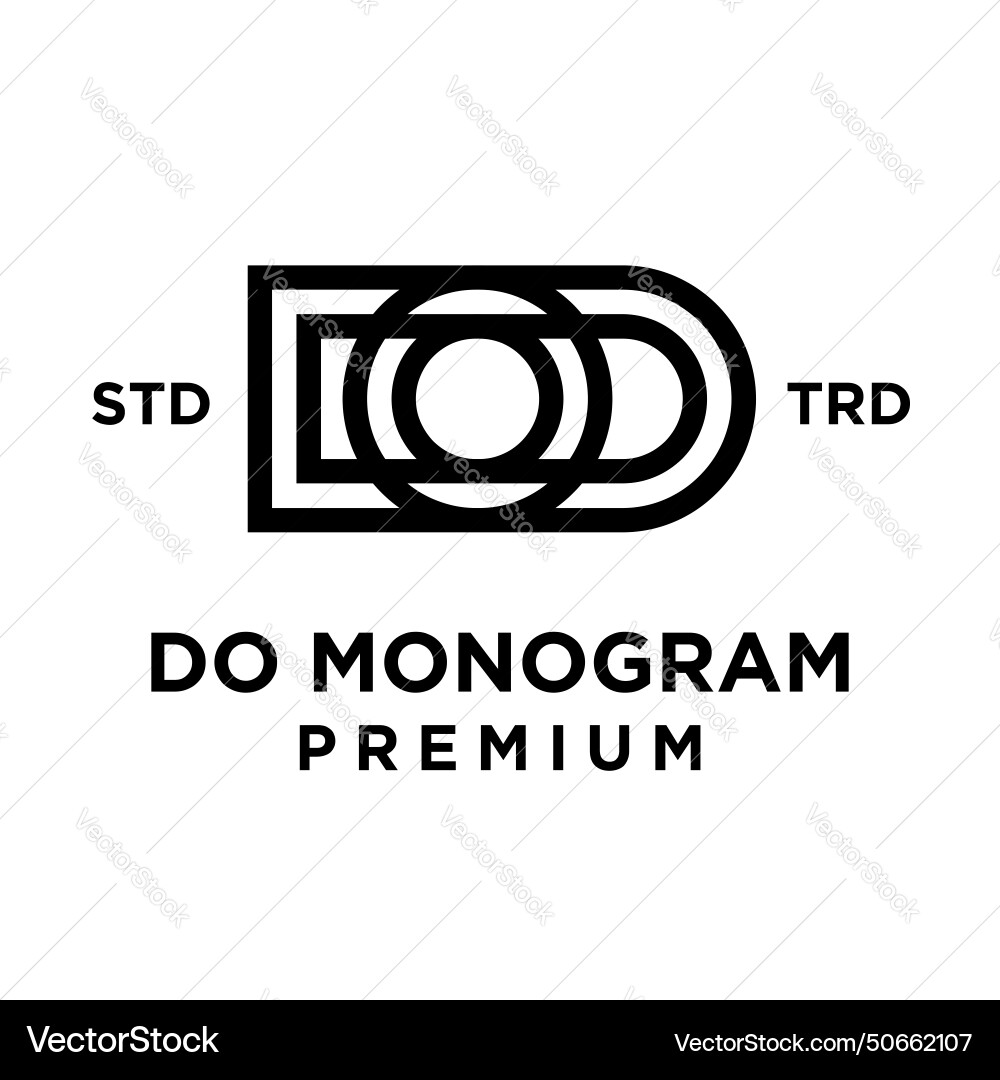 Do letter initial logo icon template Royalty Free Vector