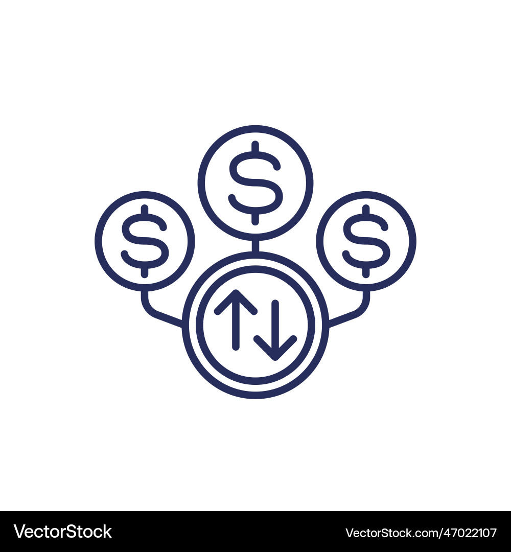 Dynamic pricing icon line Royalty Free Vector Image