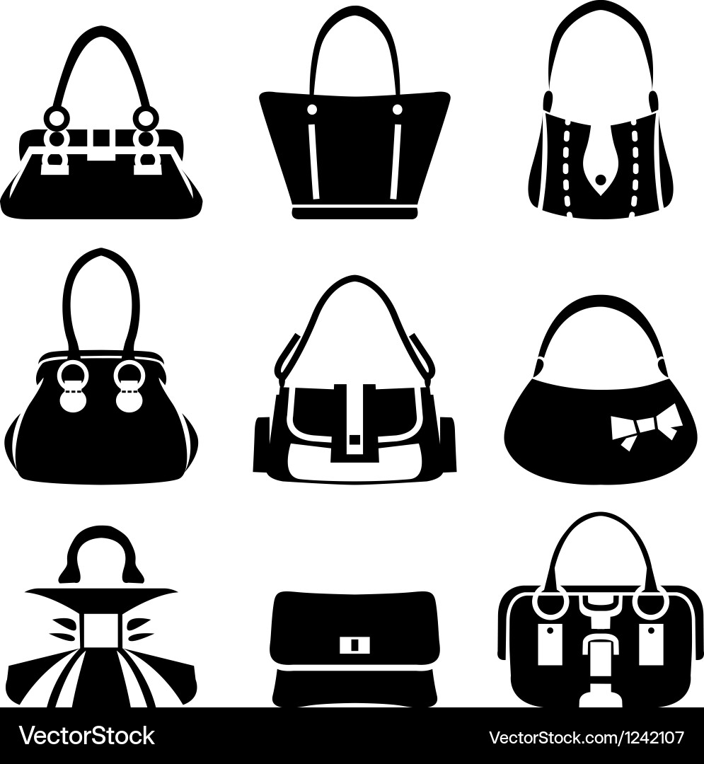 Elegant Female Bag Icons Royalty Free Vector Image