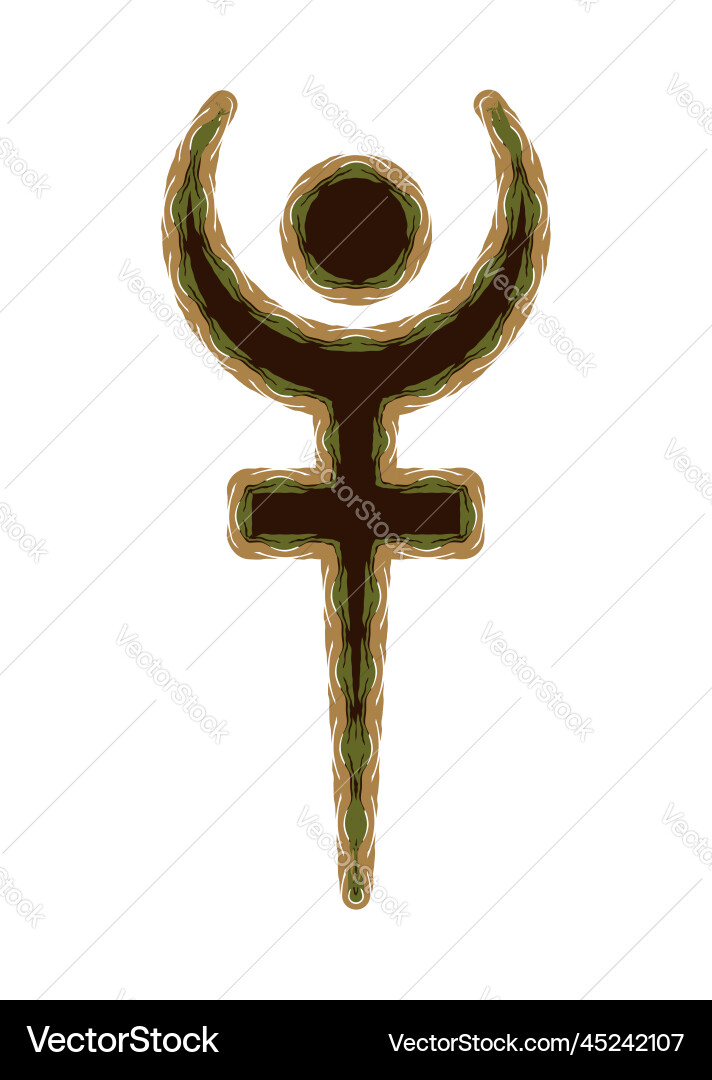 Hades or pluto astrology alphabet symbol vintage Vector Image