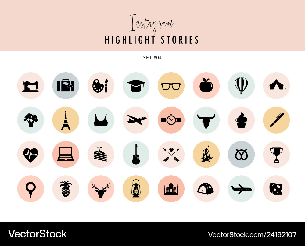Instagram Stories Highlights Covers Royalty Free Vector