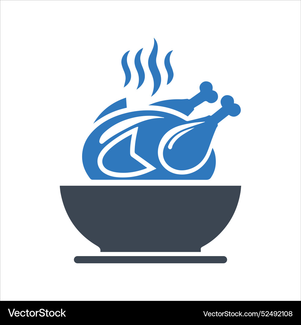 Chicken icon food roast Royalty Free Vector Image