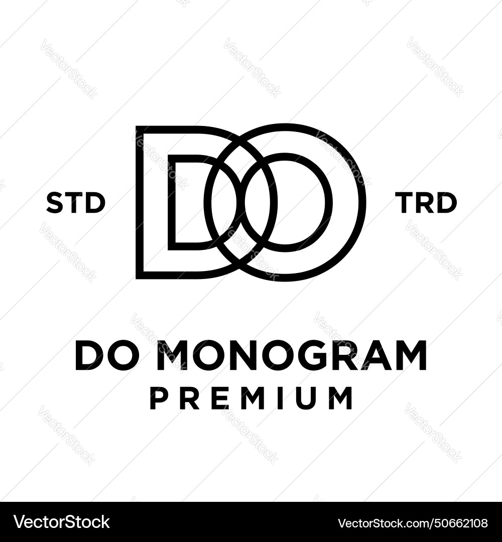 Do letter initial logo icon template Royalty Free Vector