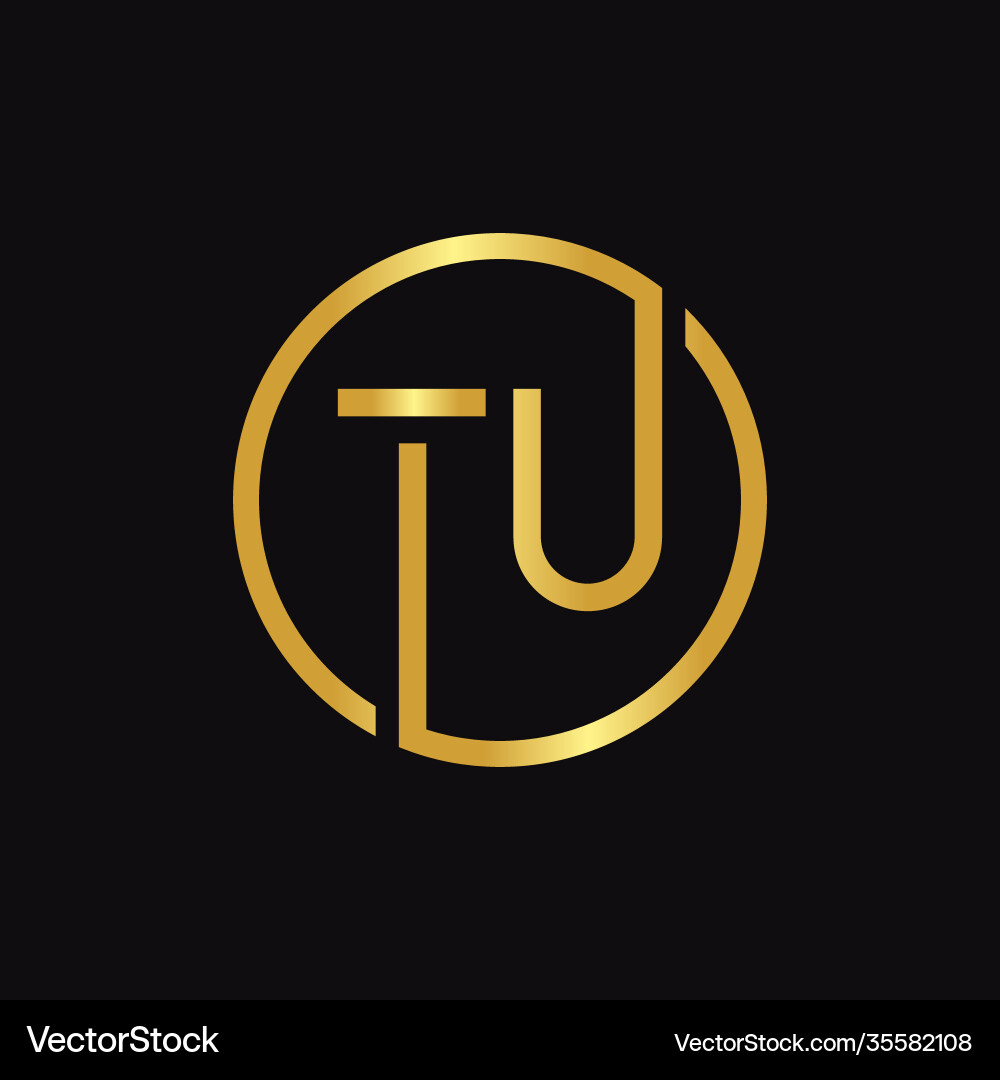 Initial circle tu letter logo design template Vector Image