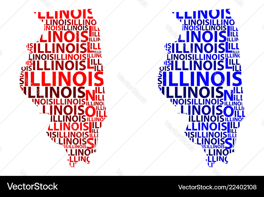 Map of illinois Royalty Free Vector Image - VectorStock