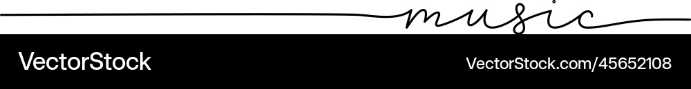 Music word - continuous one line Royalty Free Vector Image
