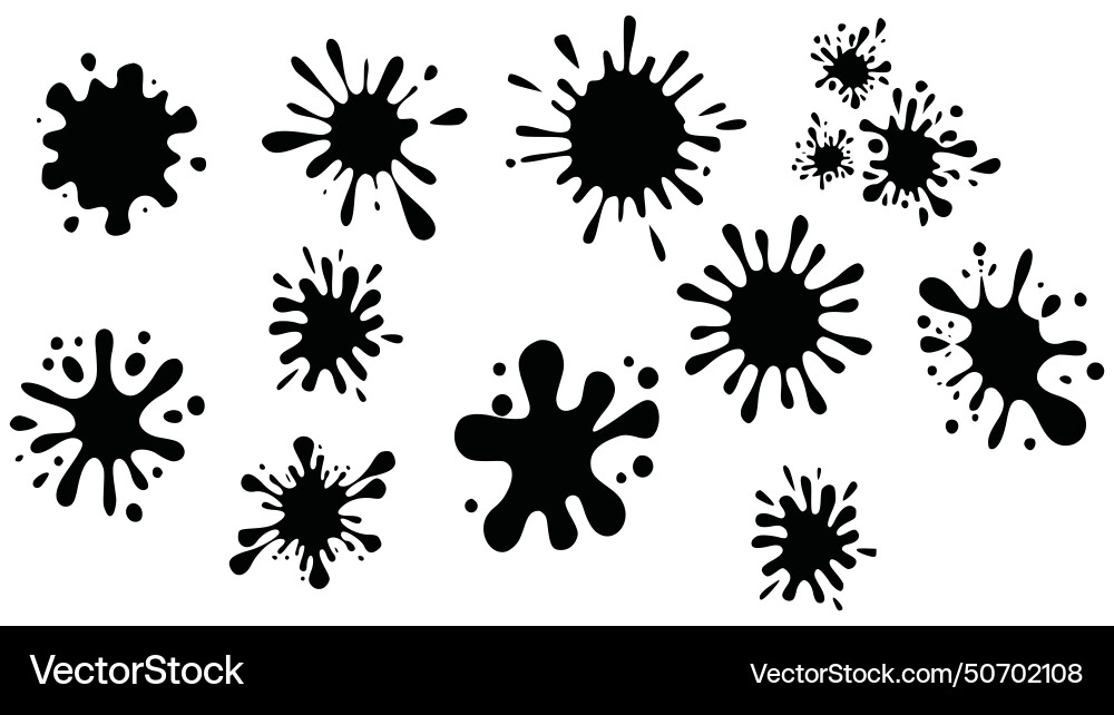 Set of ink splash icon Royalty Free Vector Image