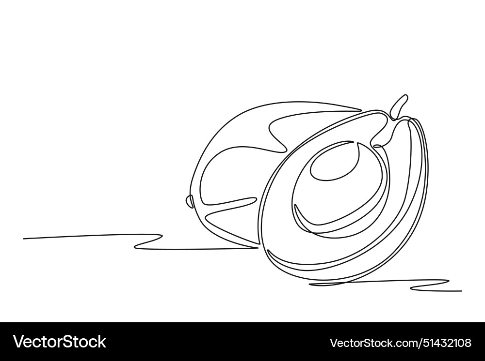 Single continuous line drawing of whole Royalty Free Vector