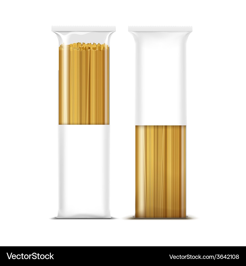 Spaghetti pasta packaging template isolated Vector Image