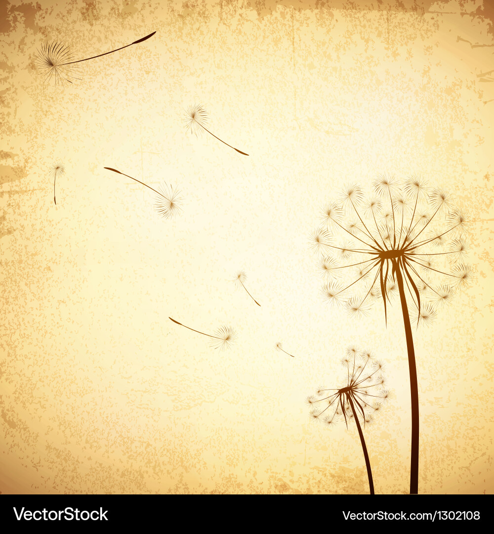 Vintage Grunge Dandelion Paper Royalty Free Vector Image