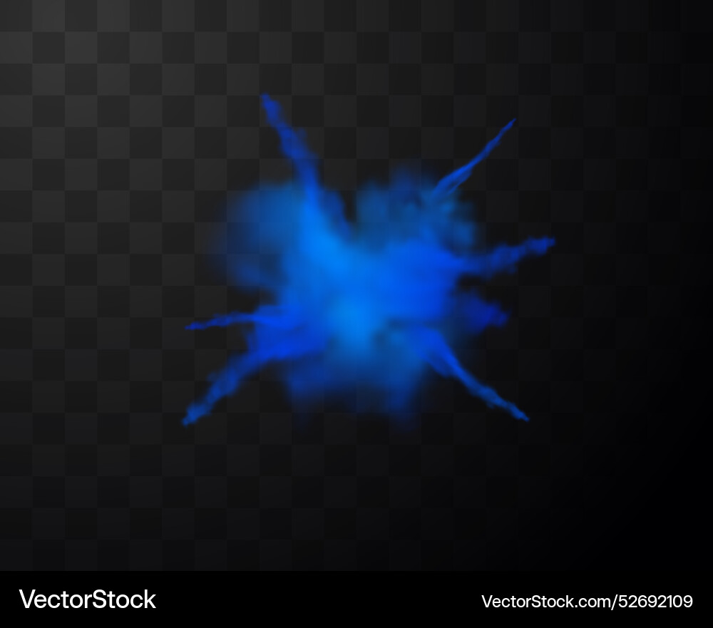 Blue powder explosion or paint dust burst Vector Image