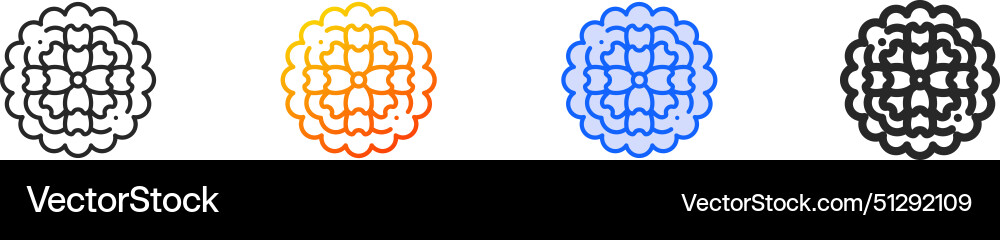 Cempasuchil iconthin linear gradient blue stroke Vector Image