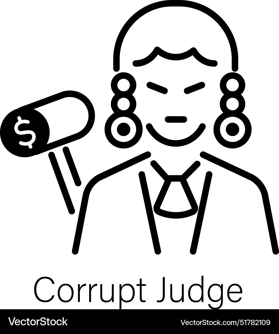 Corrupt judge Royalty Free Vector Image - VectorStock