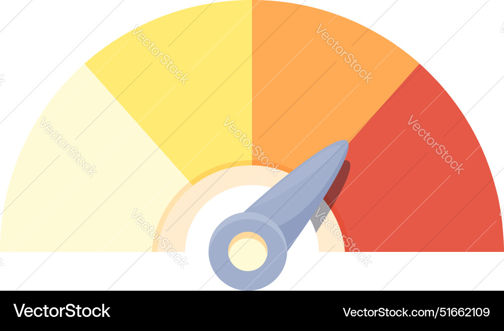 Credit score gauge showing increasing risk level Vector Image