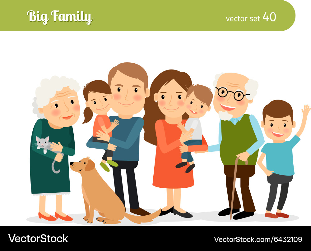 Family Portrait - Happy Gathering Royalty Free Vector Image