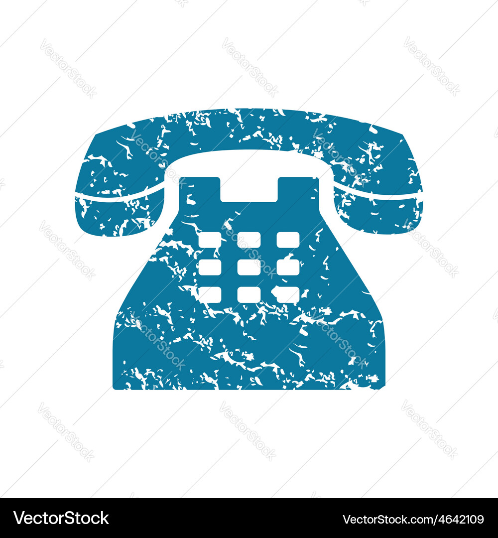 Grunge old phone icon Royalty Free Vector Image