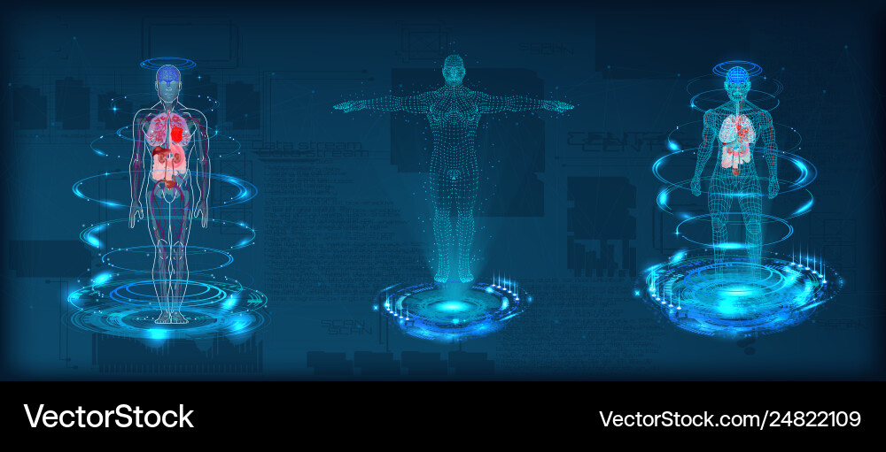 Human body low poly wireframe Royalty Free Vector Image