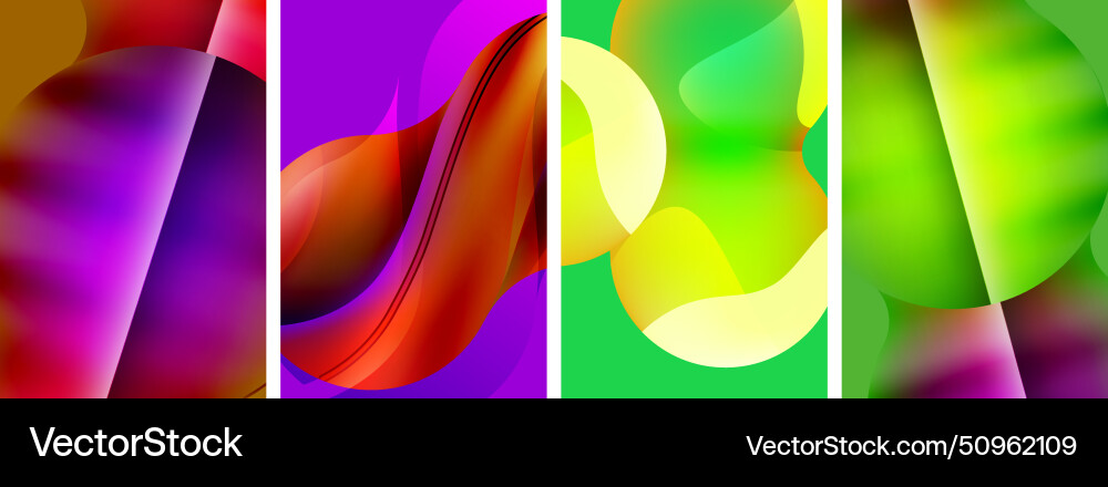 Liquid abstract shapes with gradient colors Vector Image