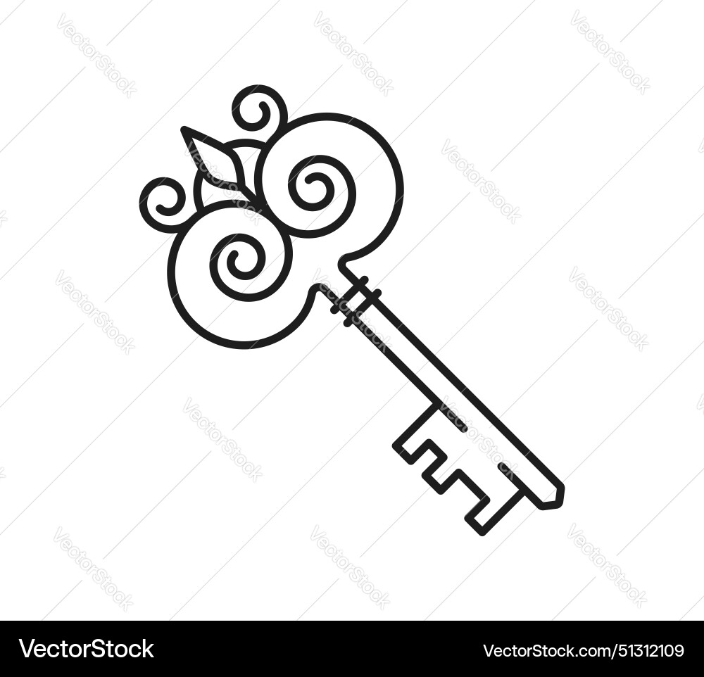 Medieval key icon symbolizes authority and access Vector Image