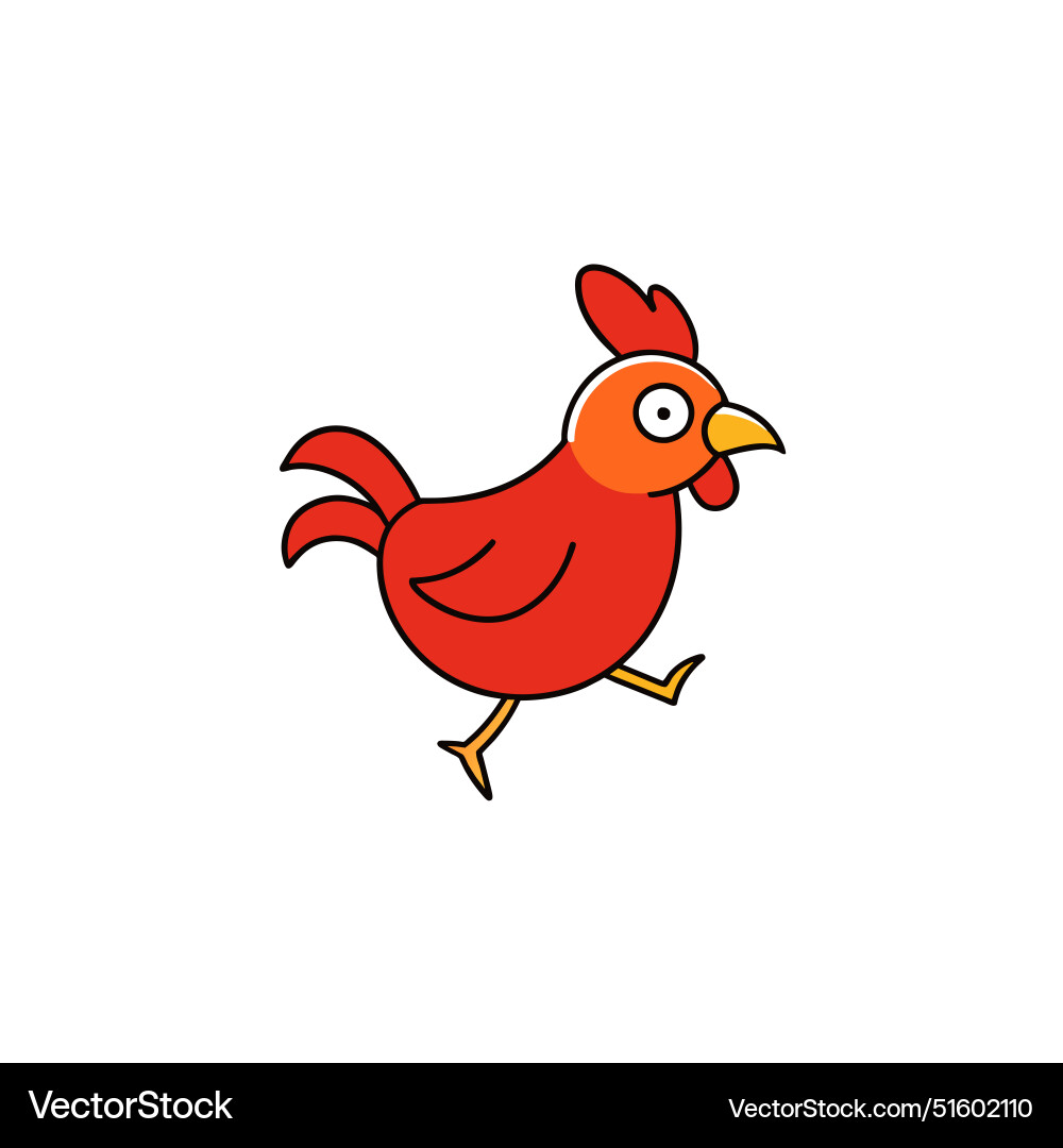 Araucana chicken runs icon Royalty Free Vector Image