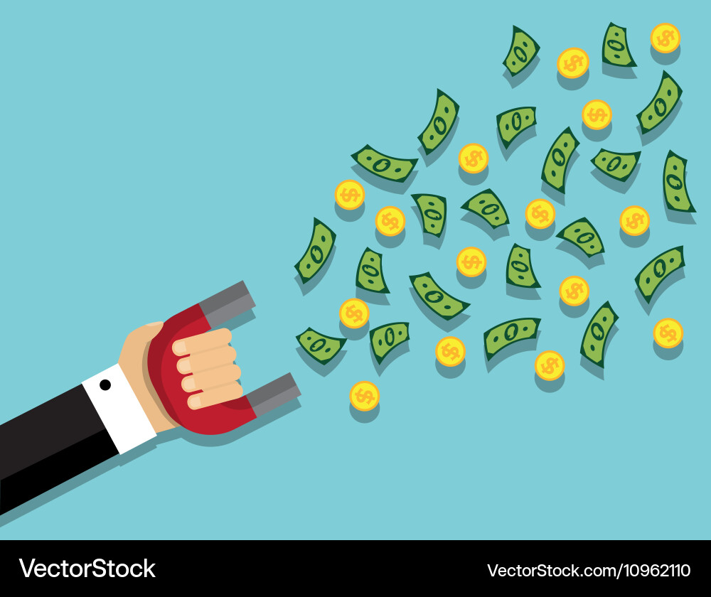 Attract money and wealth Royalty Free Vector Image