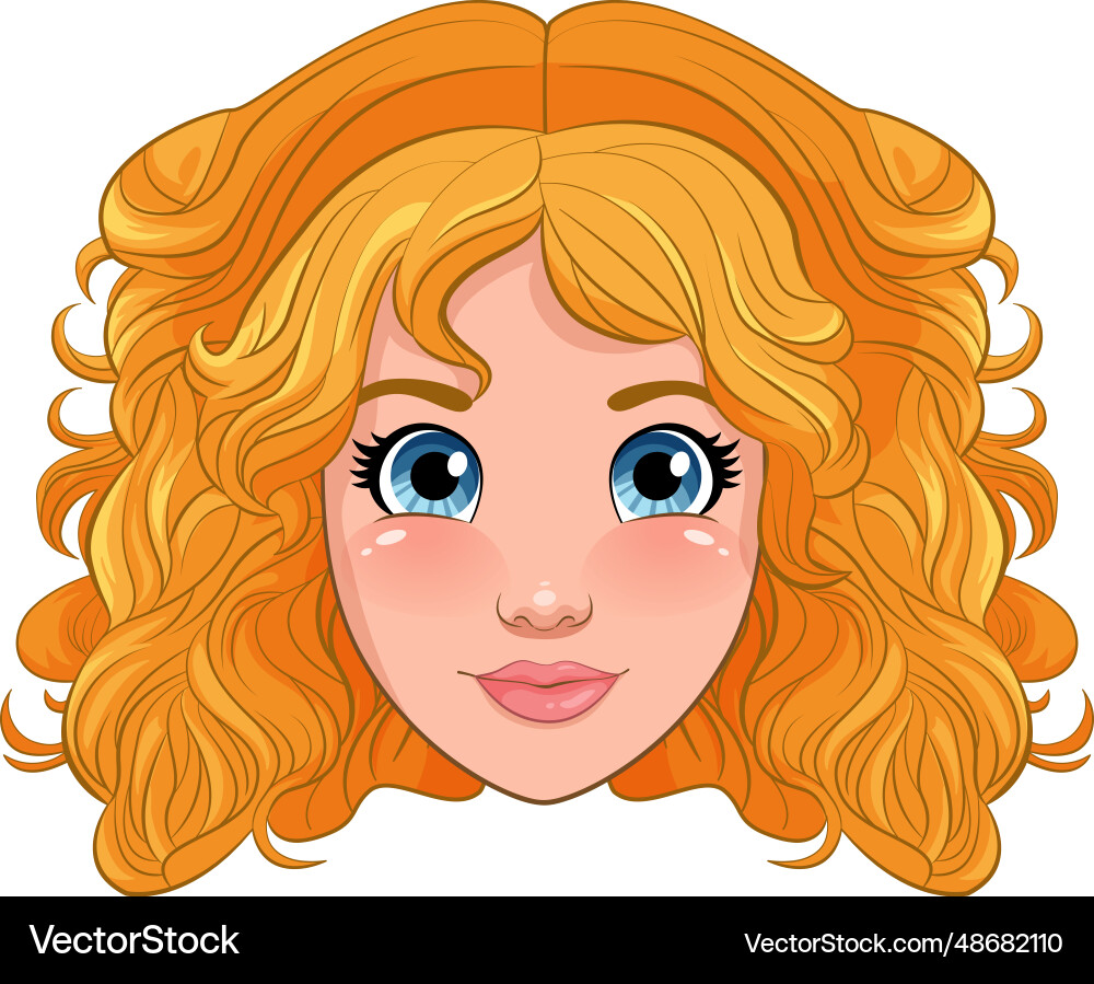 Frau Kopf Cartoon isoliert Lizenzfreies Vektorbild