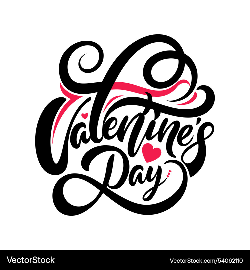 Happy valentines day calligraphy art Royalty Free Vector