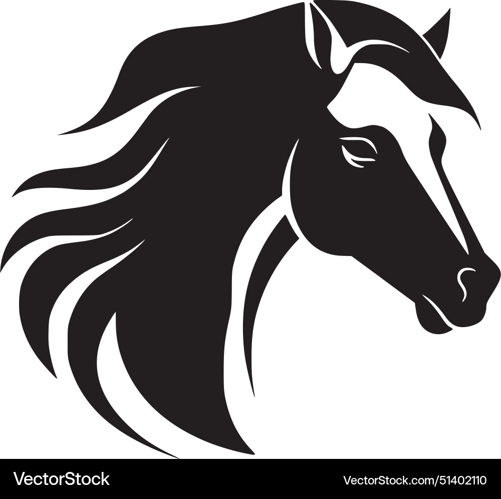 Horse - black and white Royalty Free Vector Image