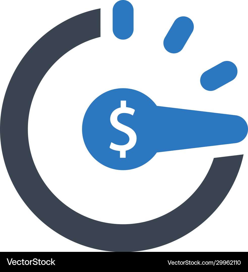 Investment time icon Royalty Free Vector Image