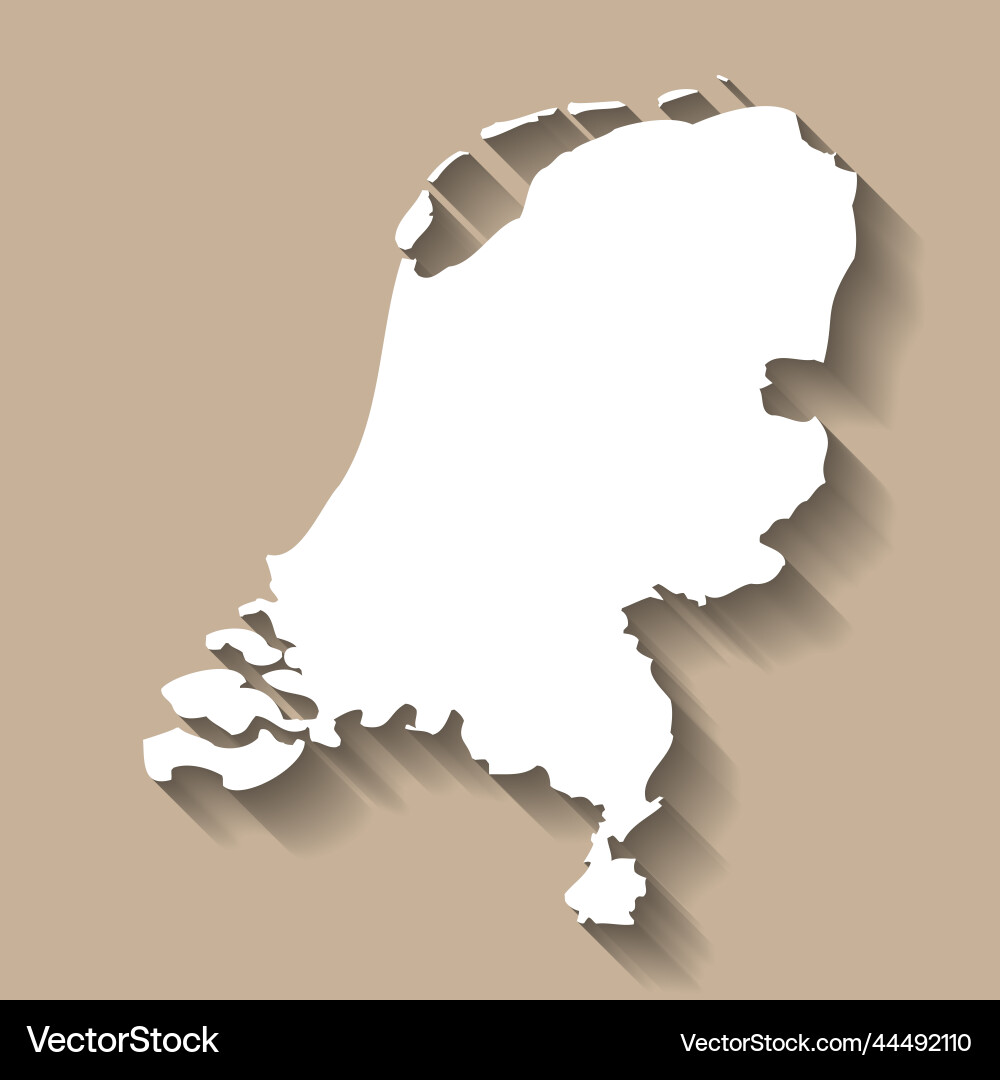 Netherlands Country Map Silhouette Royalty Free Vector Image