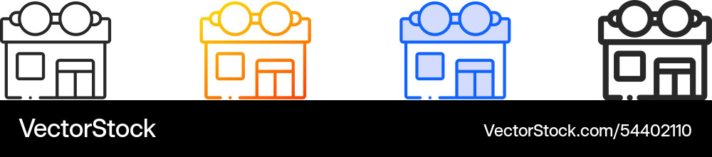 Optical shop iconthin linear gradient blue stroke Vector Image