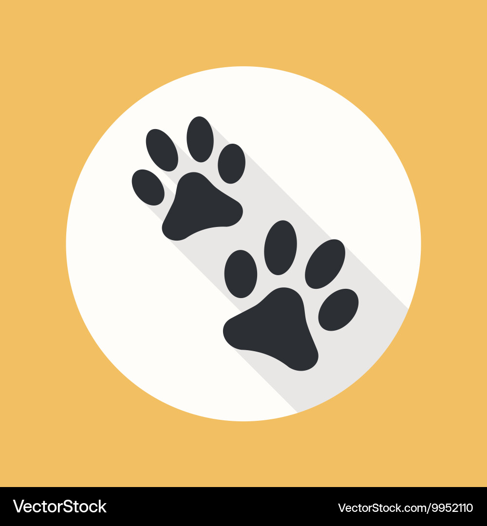 Paw flat icon Royalty Free Vector Image - VectorStock