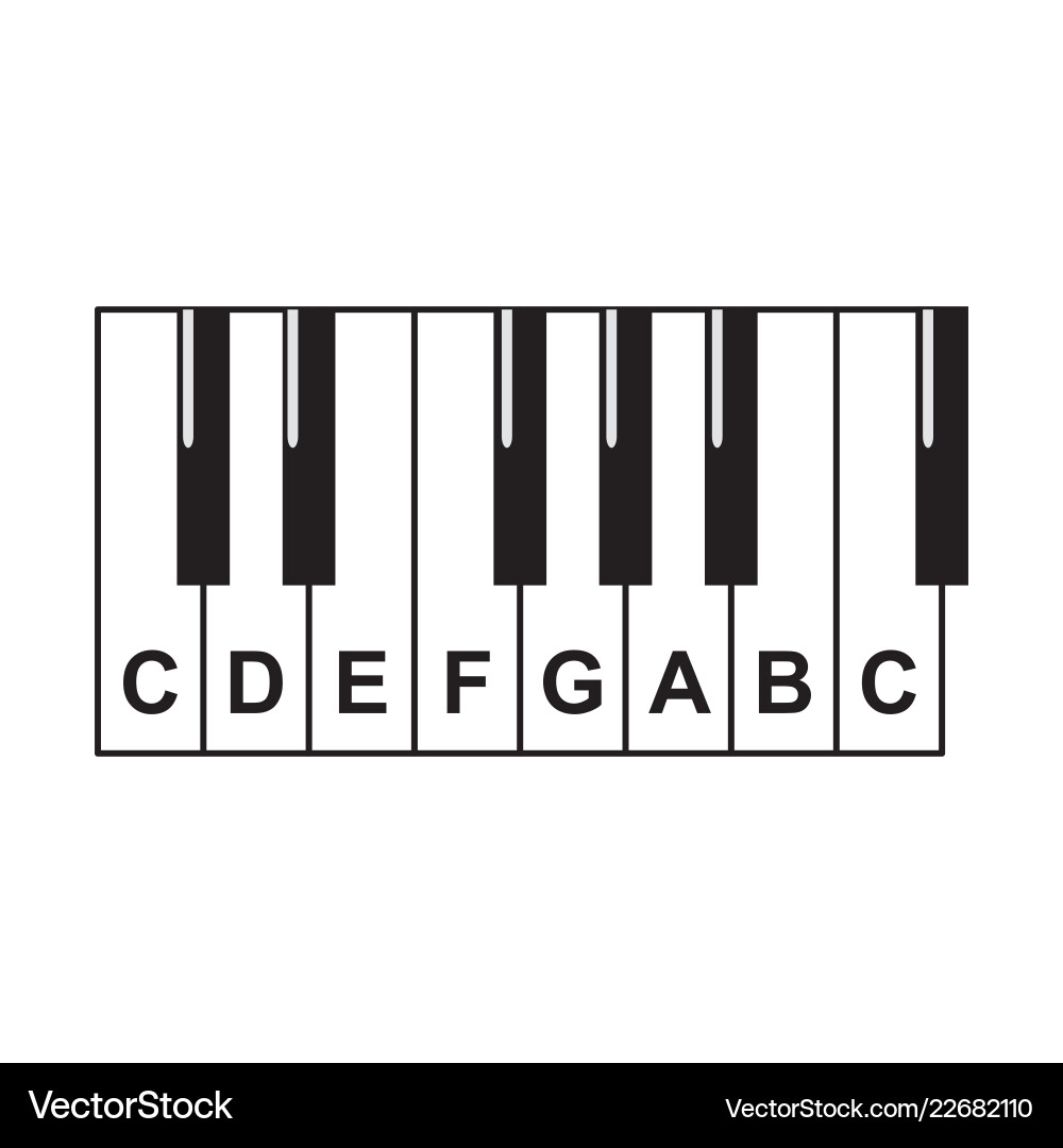 Piano keyboard diagram - layout Royalty Free Vector Image