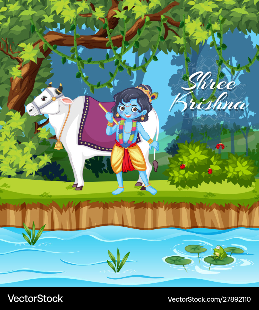 Poster design for shree krishna Royalty Free Vector Image