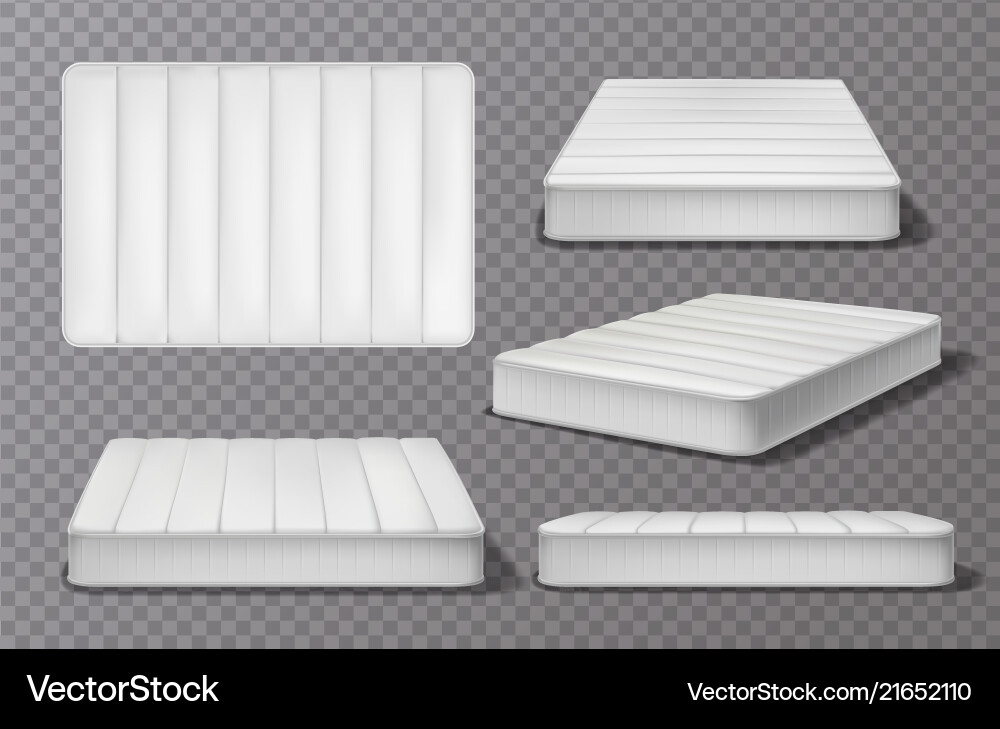Realistic mattress transparent collection Vector Image